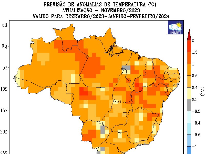 De acordo com a Inmet 2023 foi o ano mais quente já registrado no Brasil