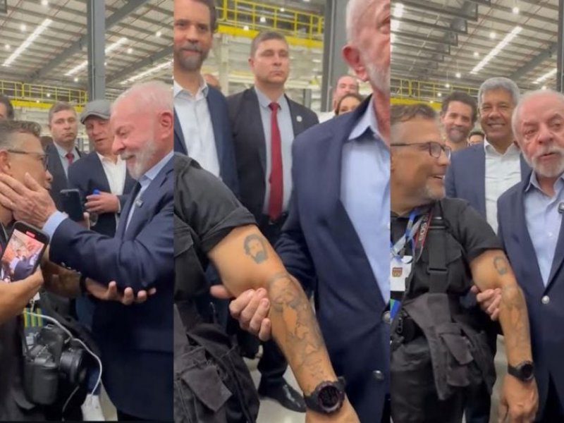 Homem surpreende Lula na Bahia ao exibir tatuagem com o rosto do ...